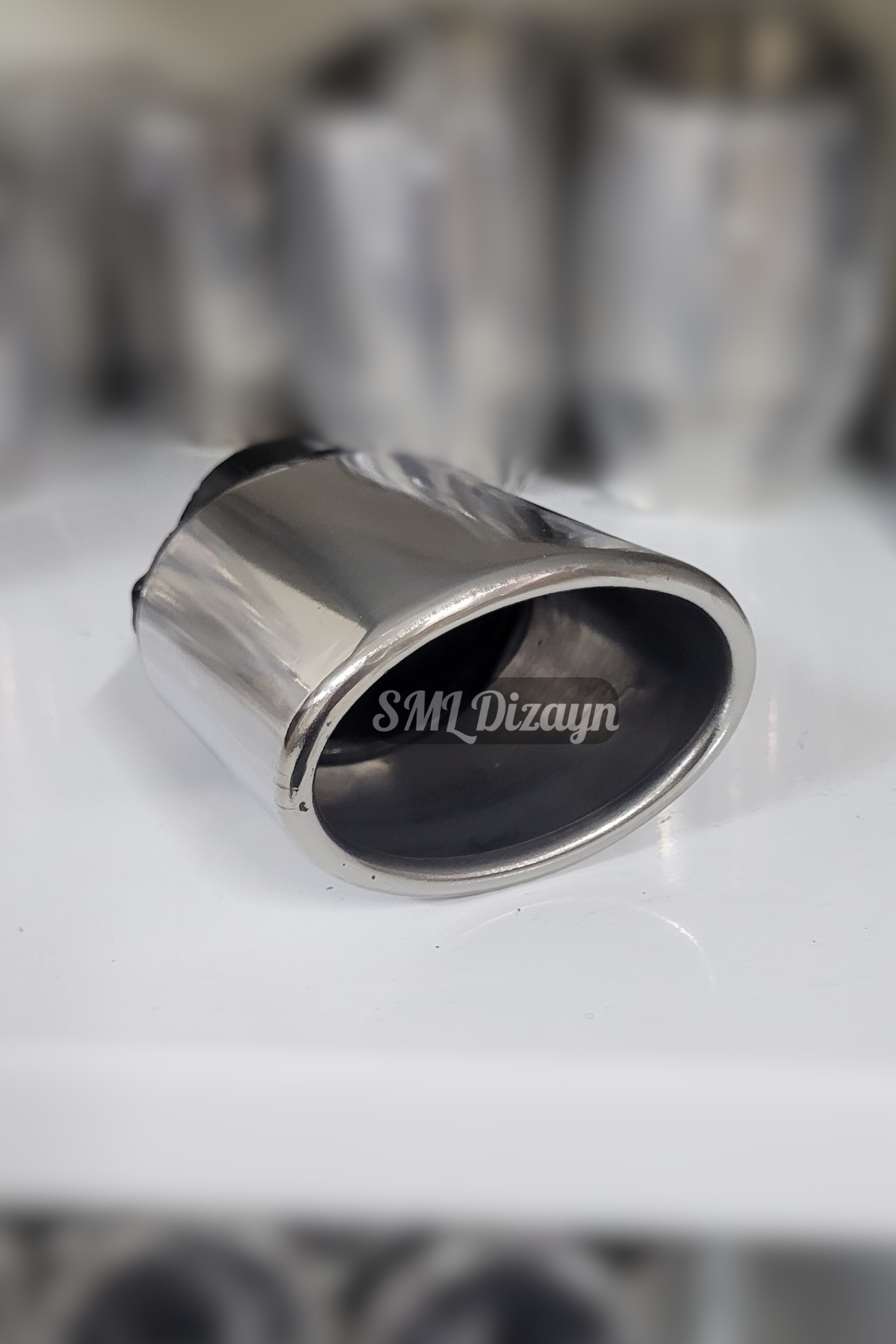 90 Exhaust Tip Single Oval Cut 90mm x 72mm Single Exhaust Tip Header ...