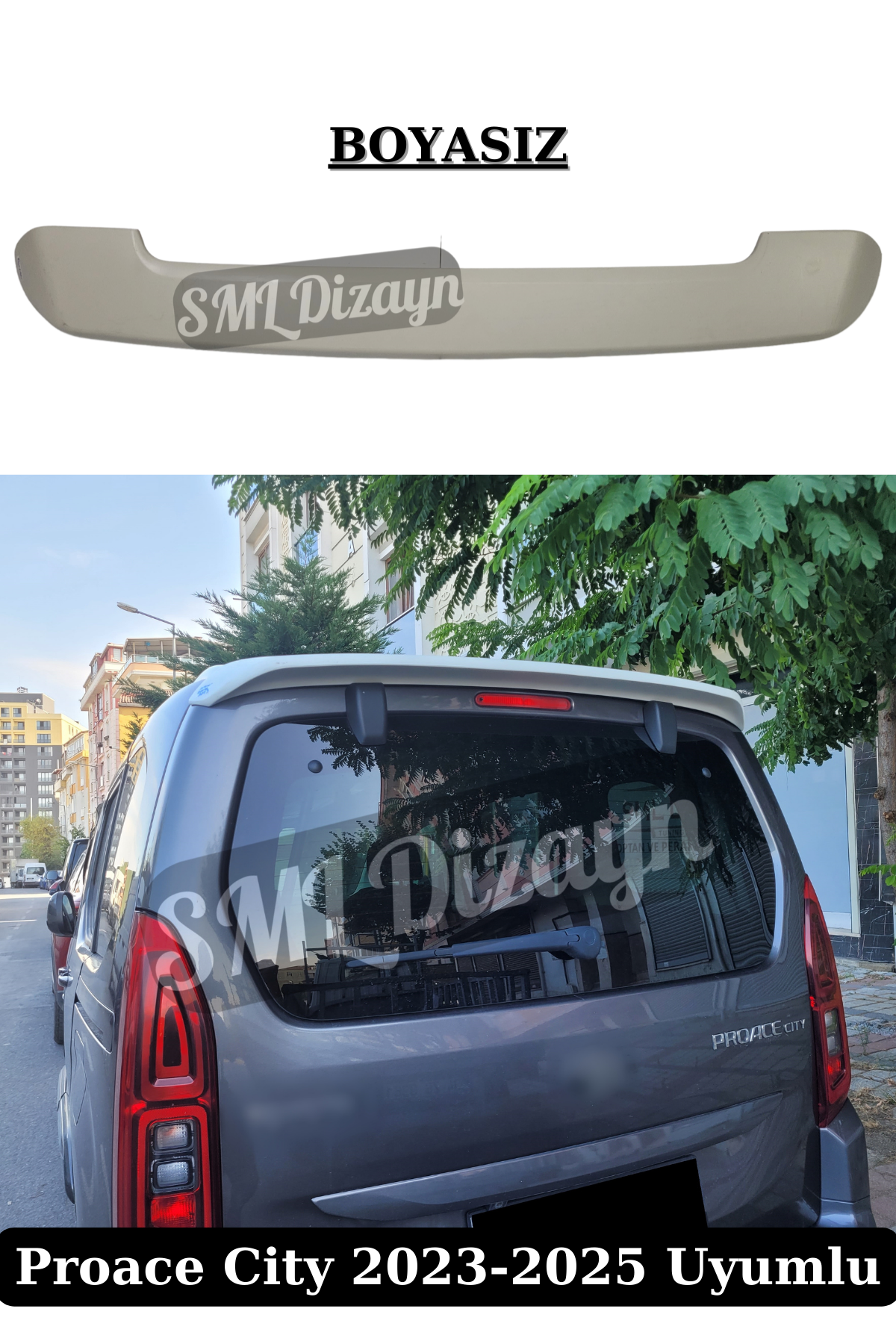 Proace City Spoiler Trunk Top Spoiler Unpainted 2023-2025 | SML Dizayn