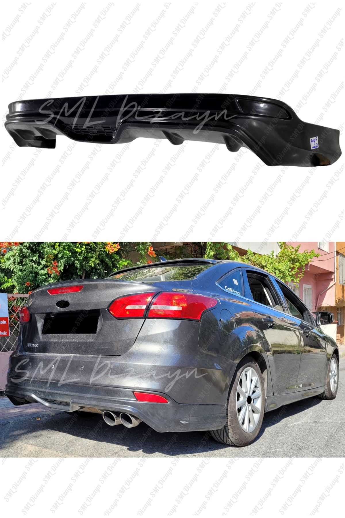 Focus 3-3.5 Sedan Rear Additional Diffuser Diffuser Unpainted Plastic ...