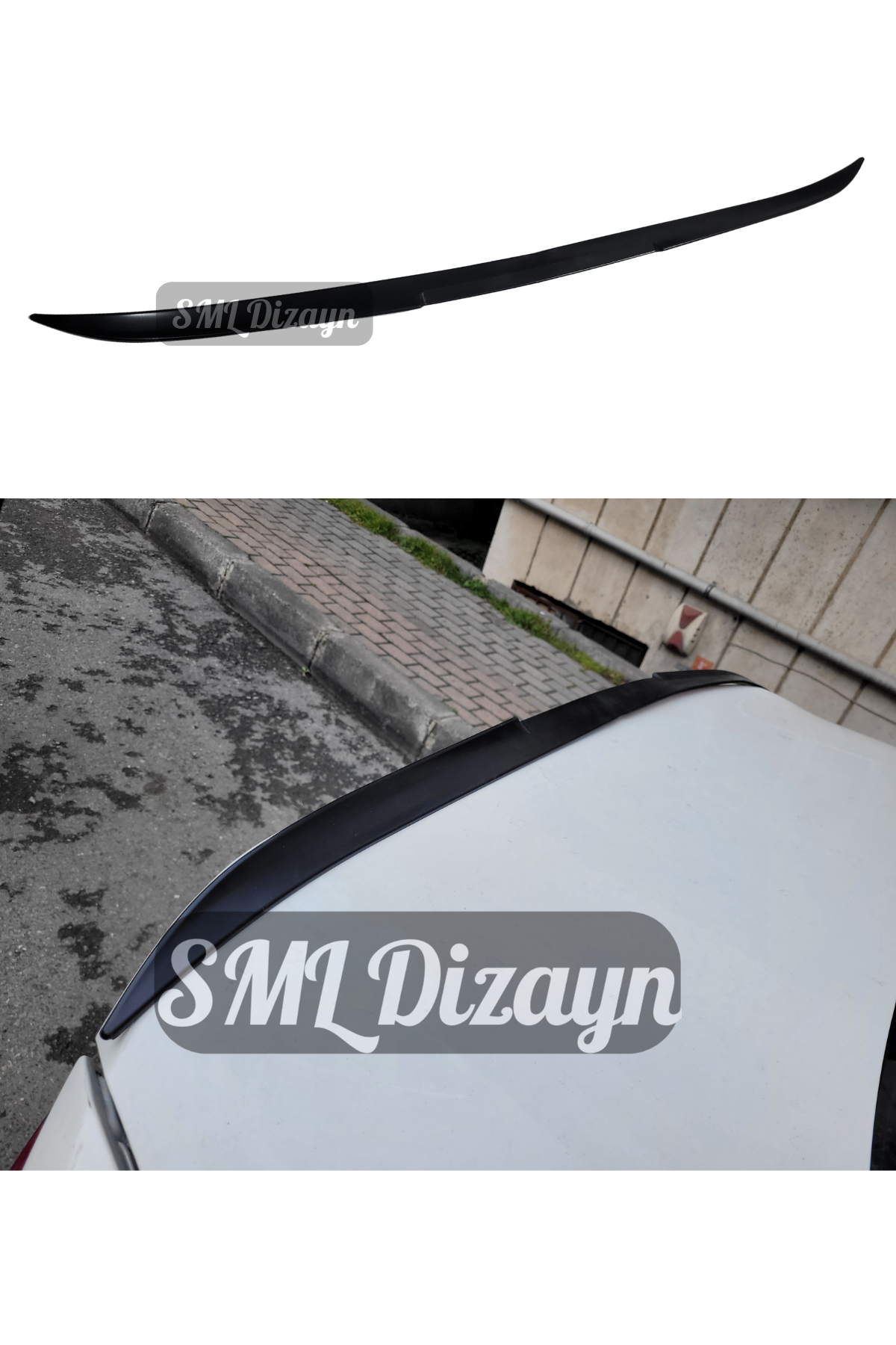Universal Spoiler Sedan Trunk Top Thin Bat Spoiler Matte Black 120 cm ...